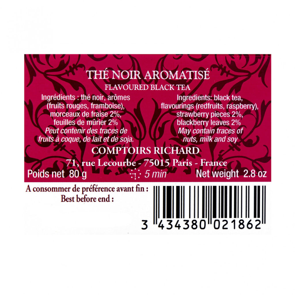 Thé noir Fruits rouges sachets voile x40 – Nova Concept Restauration