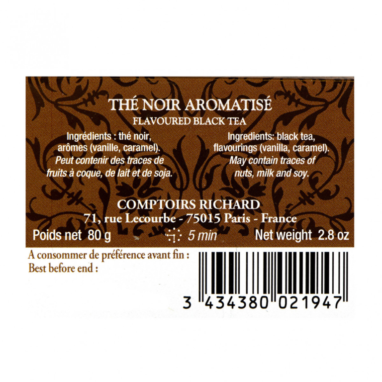 Thé noir Vanille caramel sachets voile x40 – Nova Concept Restauration